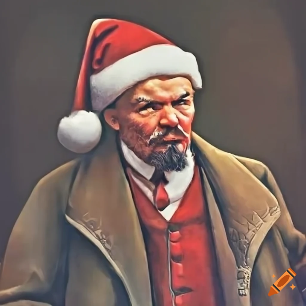 Vladimir lenin in santa claus costume on Craiyon