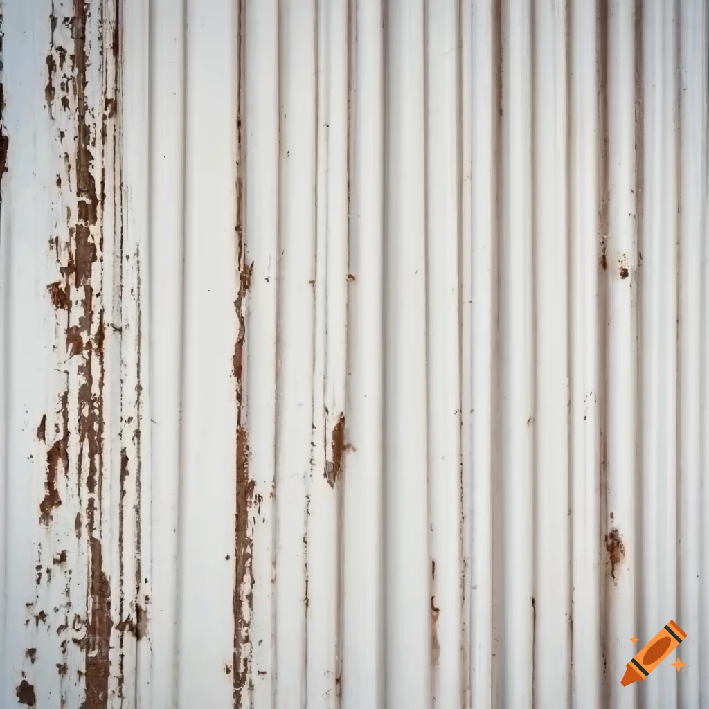 White rusted metal roofing wall texture on Craiyon