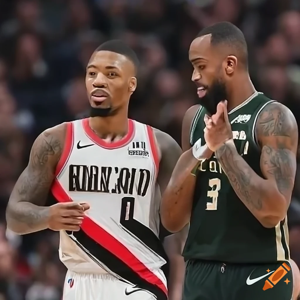 Damian lillard and khris middleton enjoying a meal together on Craiyon