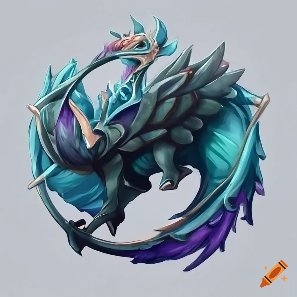 Beautiful and cute high fantasy anime art style creature on a gray ...