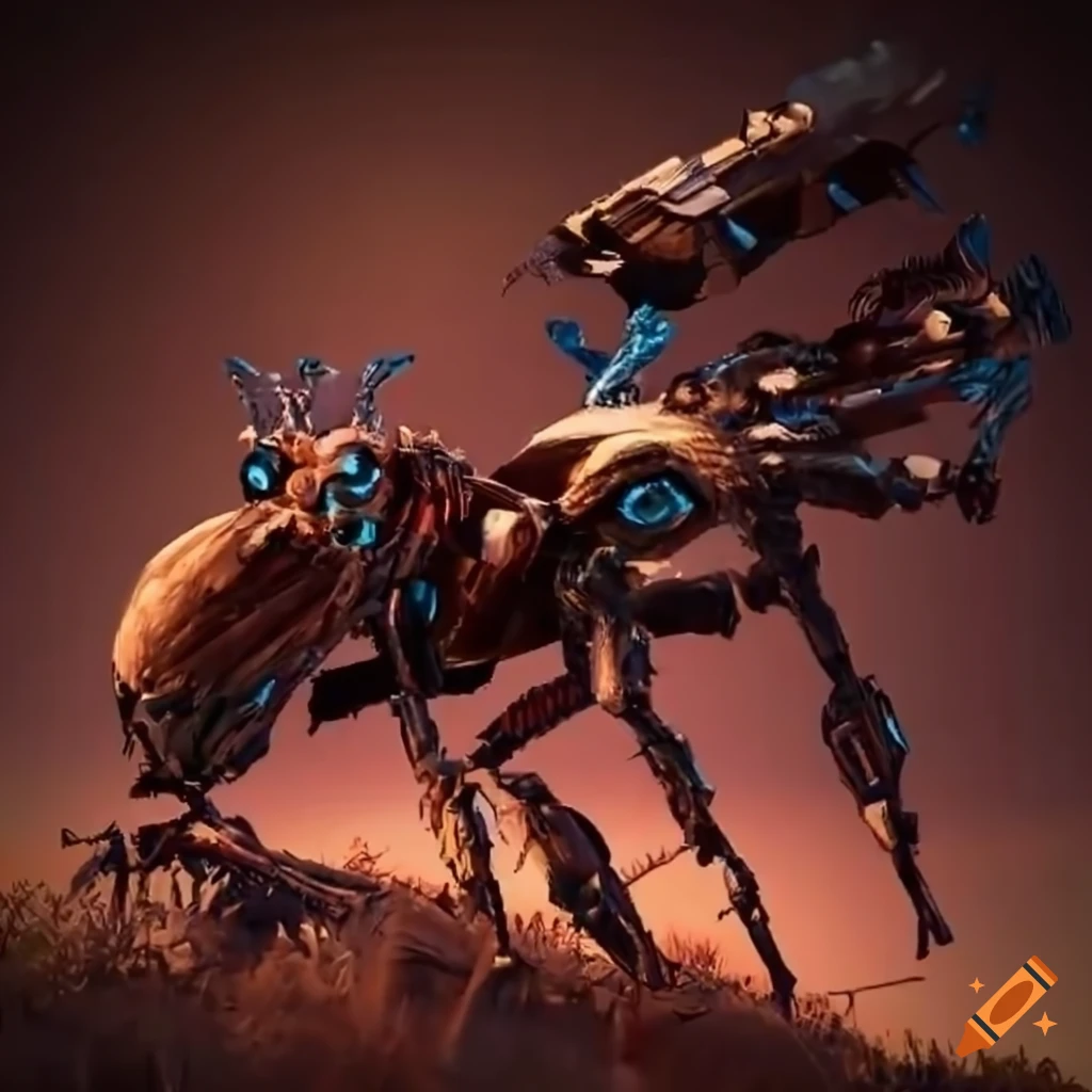 Mechanical ant in the style of horizon zero dawn on Craiyon