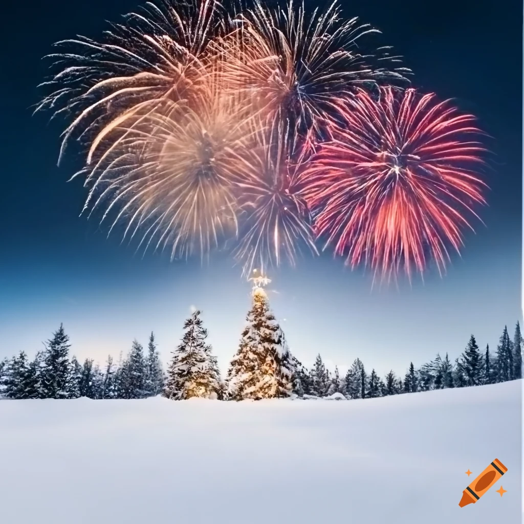 Happy holidays greeting card in a snowy winter wonderland with ...