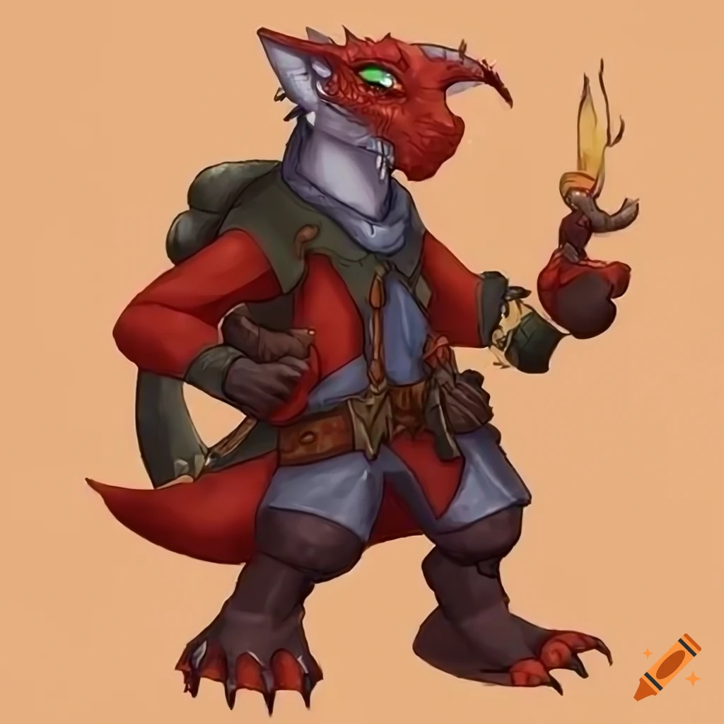 Anthropomorphic kobold adventurer on Craiyon