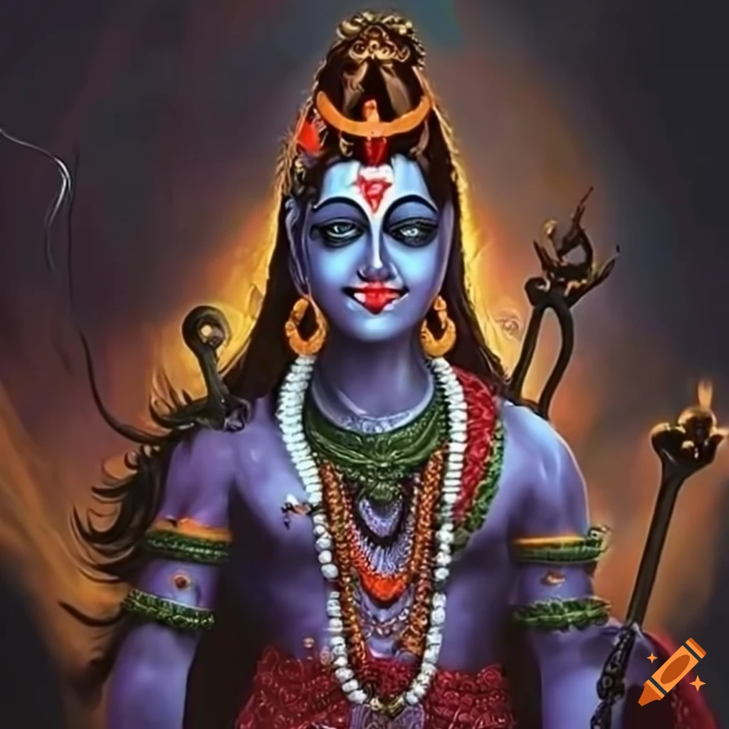 Goddess rudra in dark lighting on Craiyon