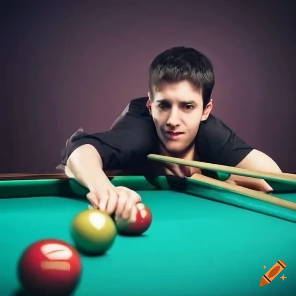 Snooker player in action at the club on Craiyon