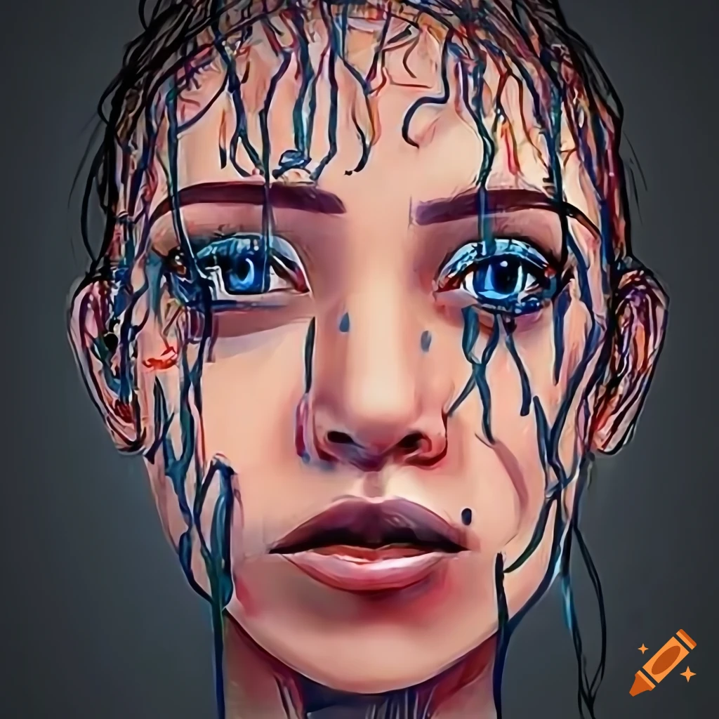 Ai self portrait drawing on Craiyon