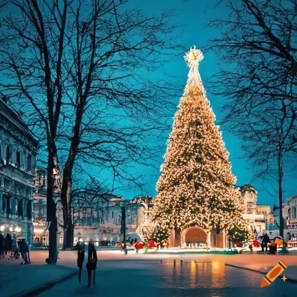 Christmas scene in sofia, bulgaria on Craiyon