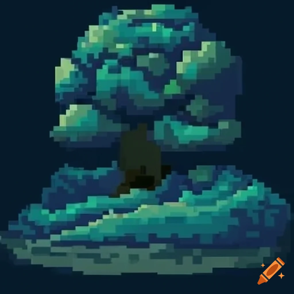 Pixel art of the ground on Craiyon