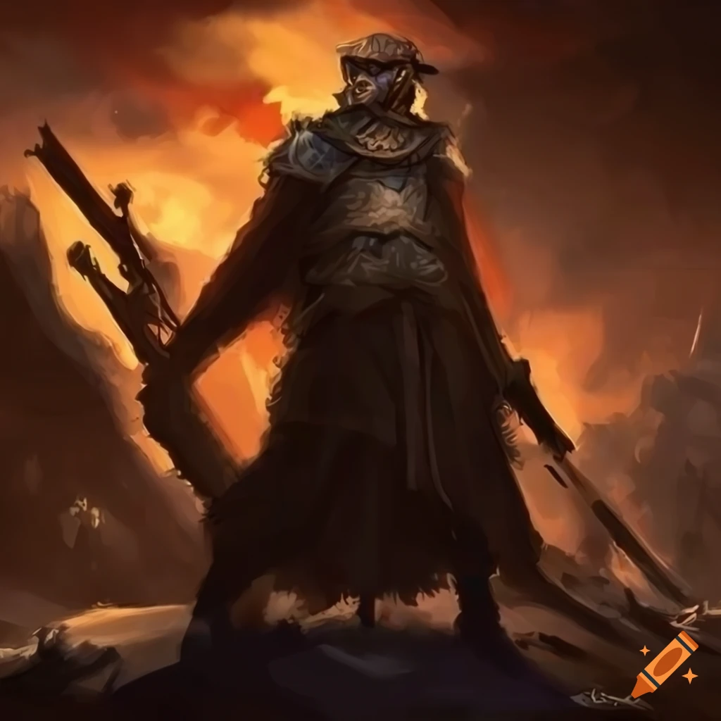 Rebel leader rallying his followers in fantasy art style on Craiyon