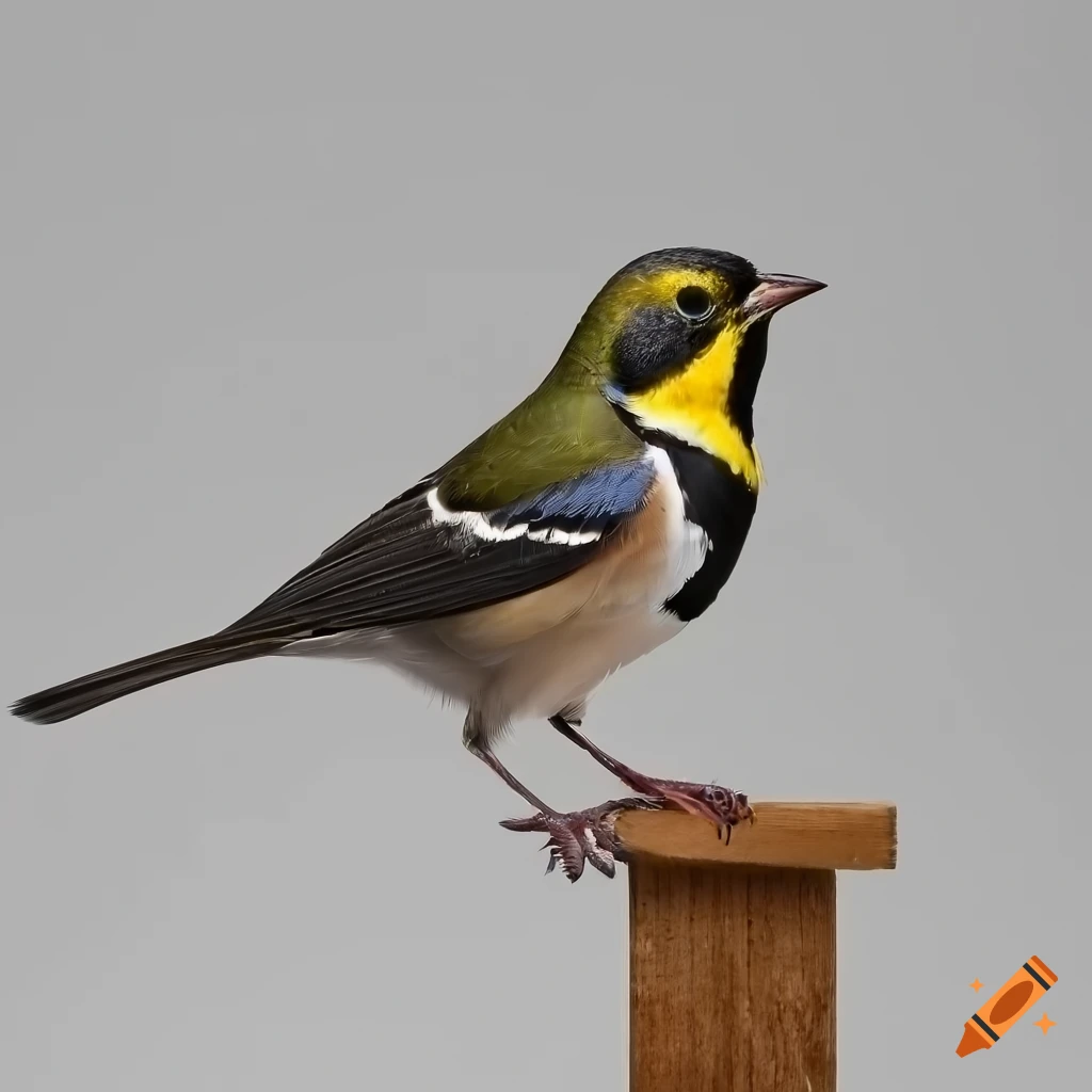 Close-up realistic side view of a bird on a white background on Craiyon