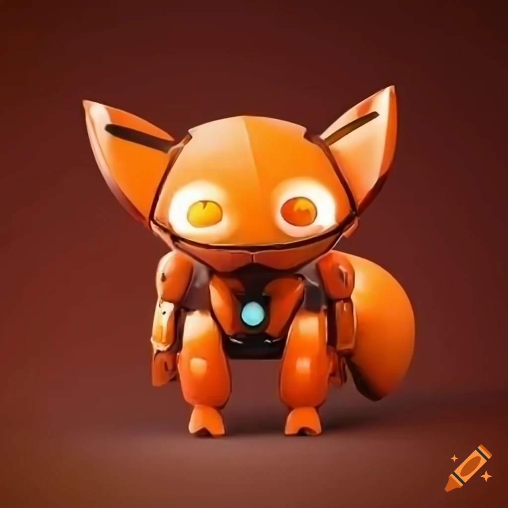 Orange fox robot on Craiyon