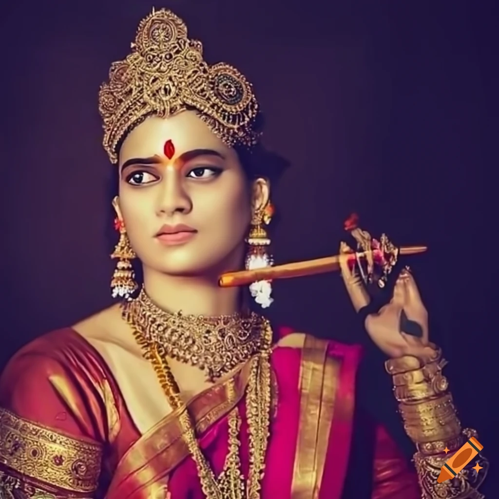 Devotional worship of lord krishna on Craiyon