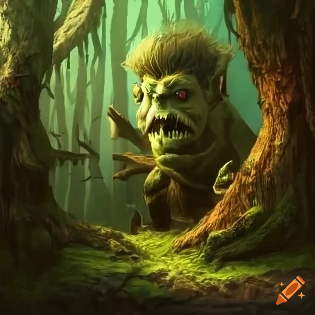 Gnomelands forest where every tree is a troll on Craiyon