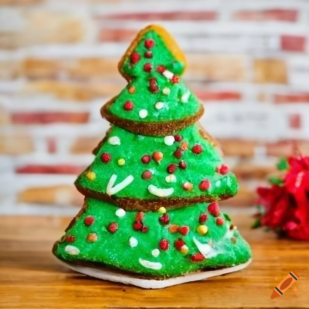 Christmas tree-shaped bread on Craiyon