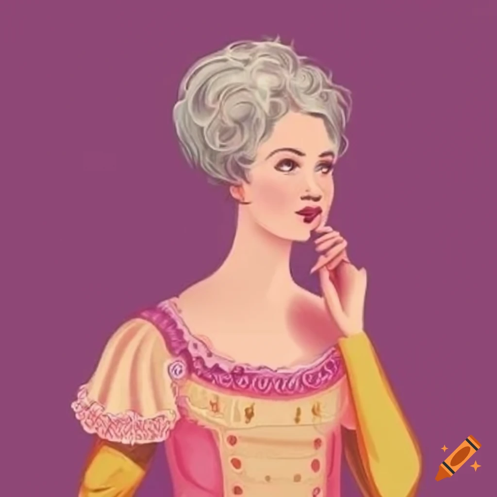 Regency style drawing of a thoughtful woman on Craiyon