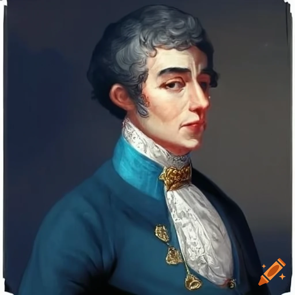 Antoine 1, king of gaul, wearing a light blue coat on Craiyon