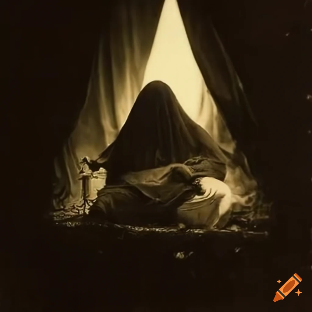 Vintage photograph of people engaged in a mysterious activity under ...