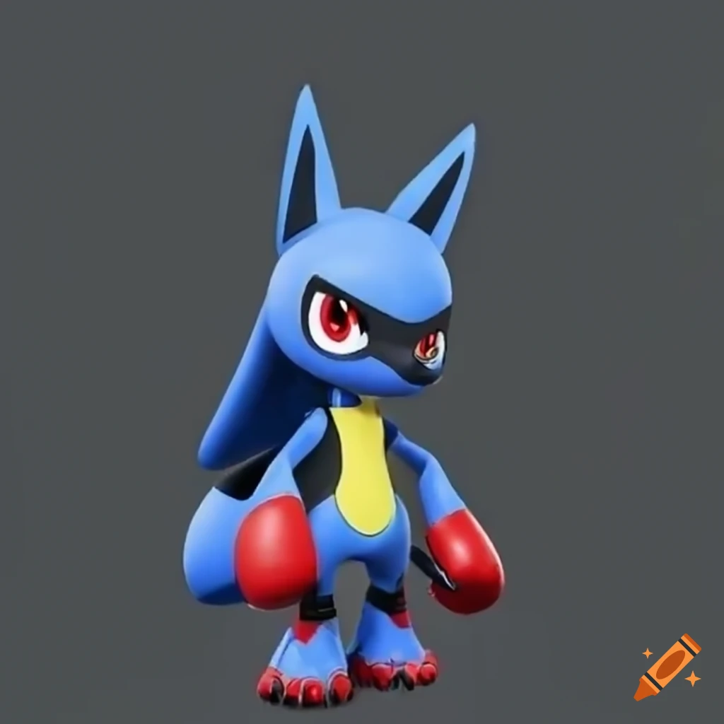 Riolu From Pokemon In Yellow Wrestling Singlet With Red Boxing Gloves On Craiyon