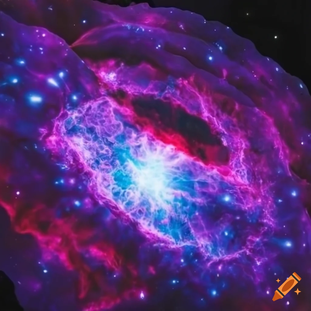 Detailed photograph of a purple supernova on Craiyon