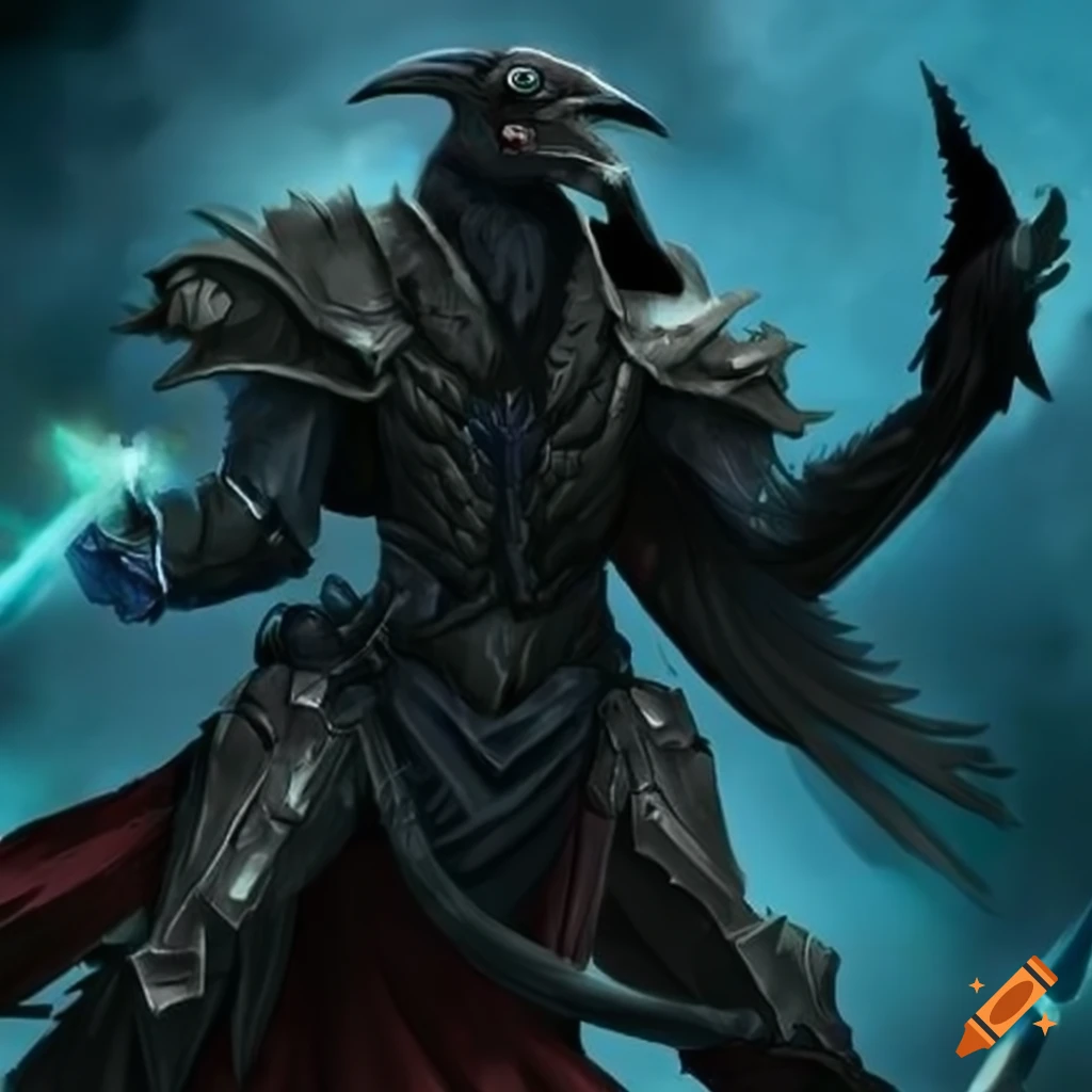 Aarakocra raven fighter on Craiyon