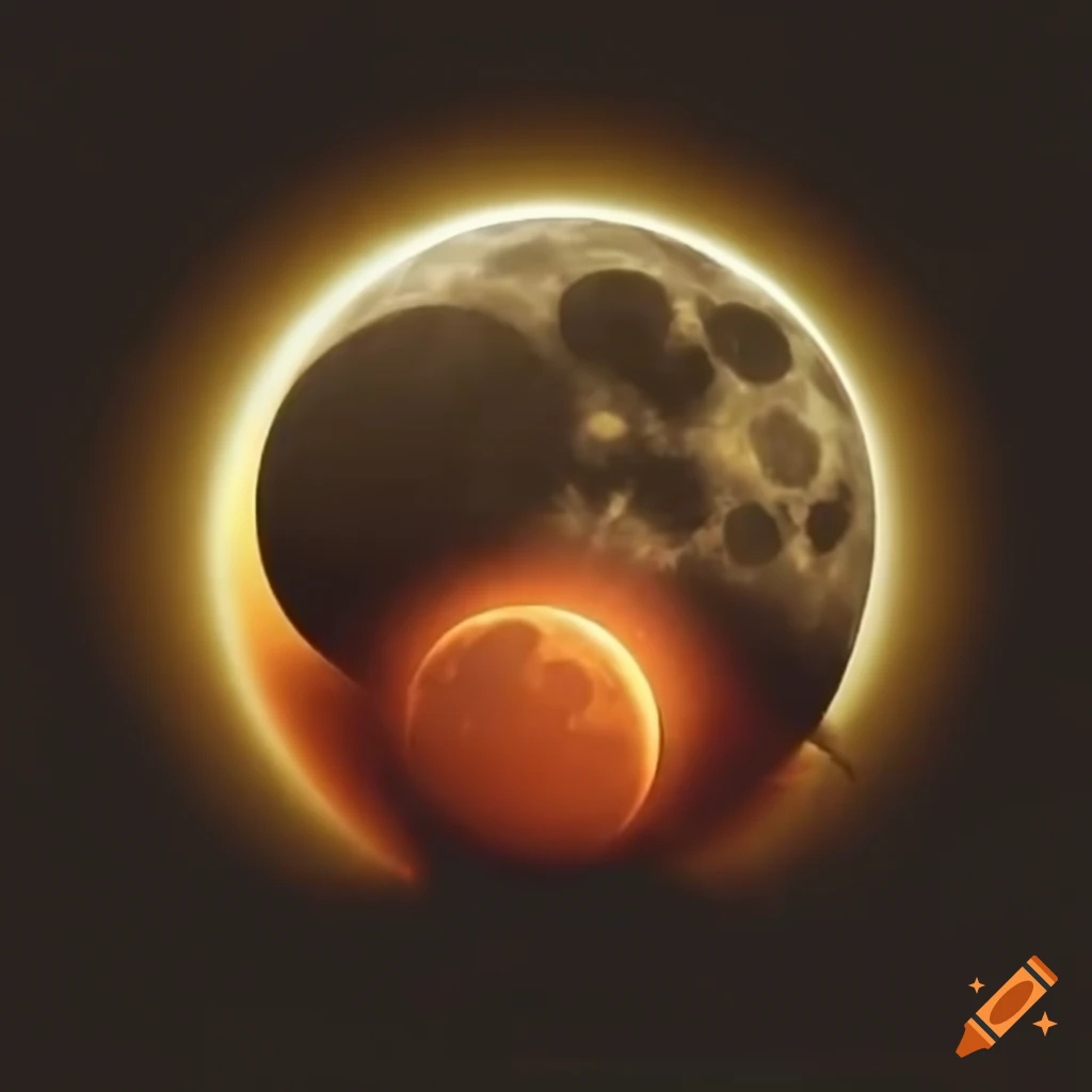Sun and moon crossing in front of an eclipse in tim burton style on Craiyon