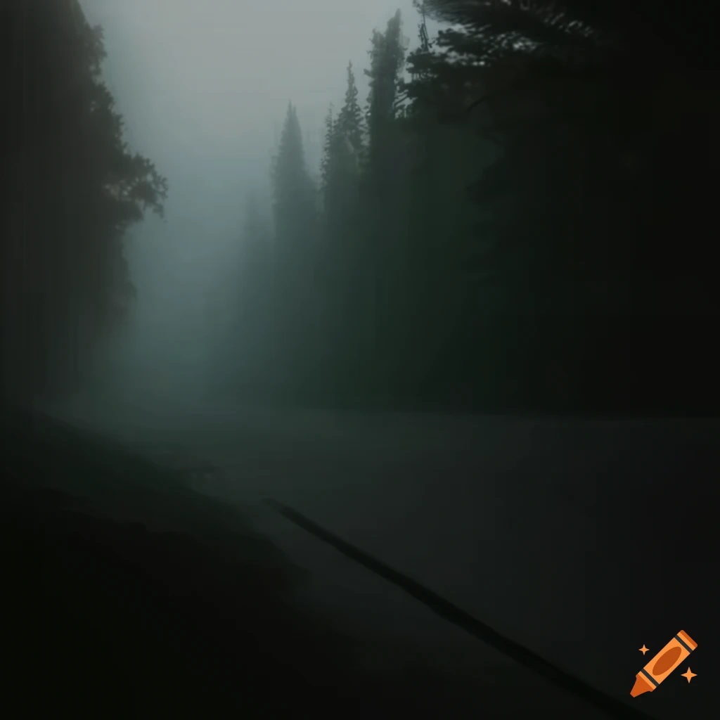 Morning road in fog from a 90s 3d video game on Craiyon
