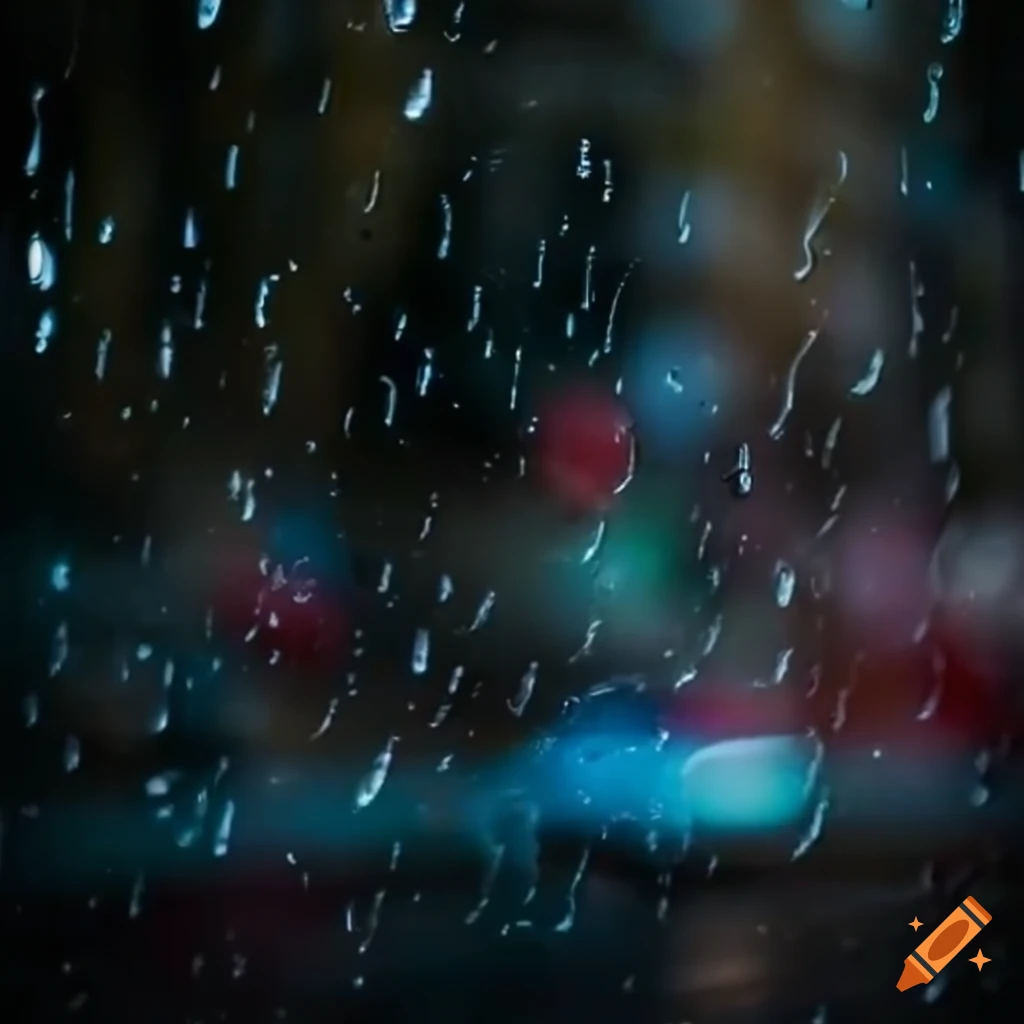 Rain captured with fast shutter speed on Craiyon