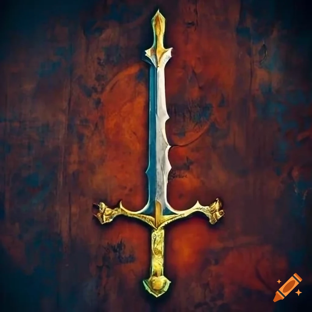 Epic excalibur longsword rpg logo design for a t-shirt on Craiyon