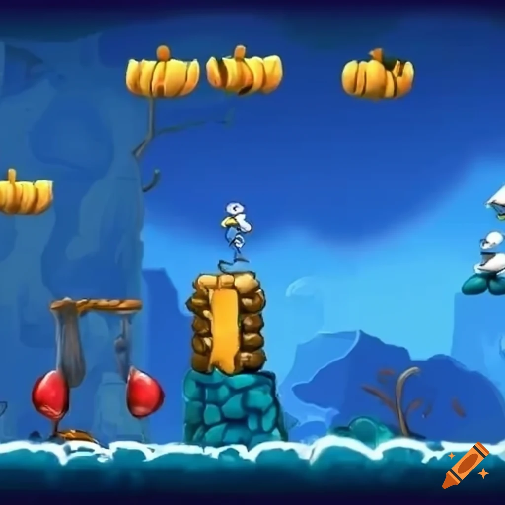 Smurf 2d platformer game on Craiyon