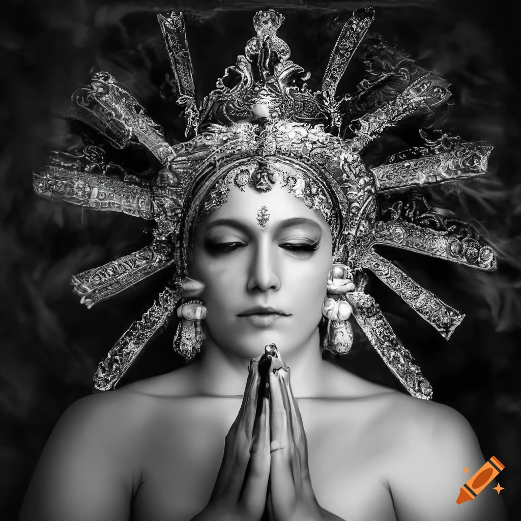 Divine blessing in black and white photography on Craiyon