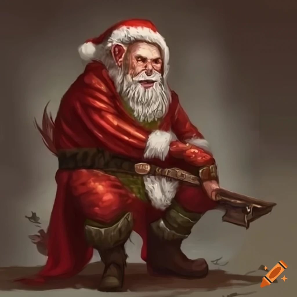 Santa's elf in a fantasy setting on Craiyon