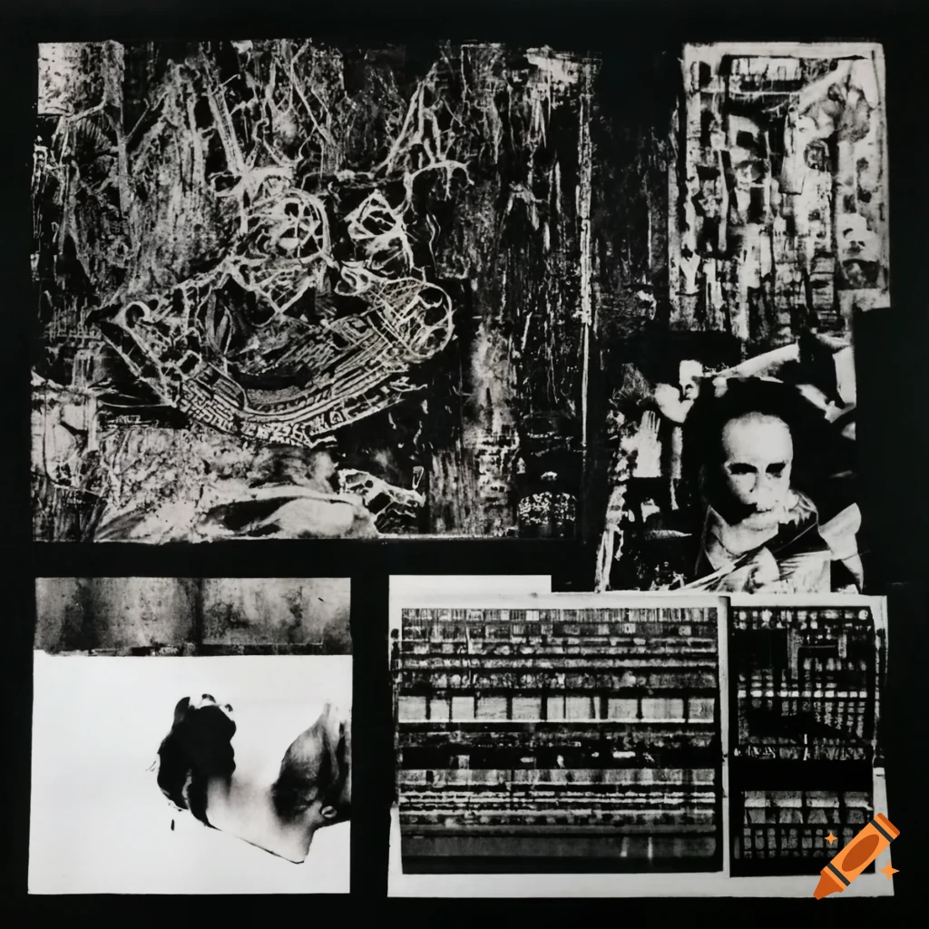 High contrast black and white collage artwork for 1980s power ...
