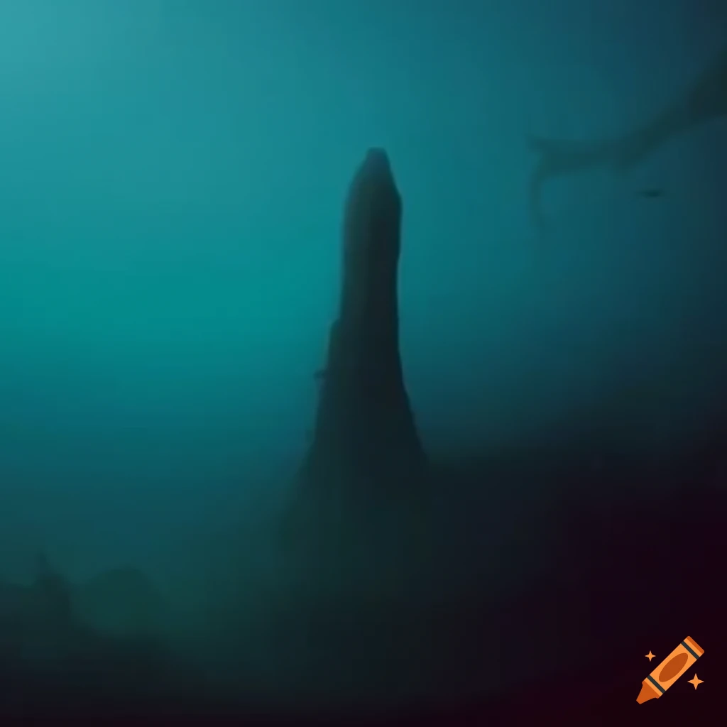 Deep, dark, empty sea representing thalassophobia on Craiyon