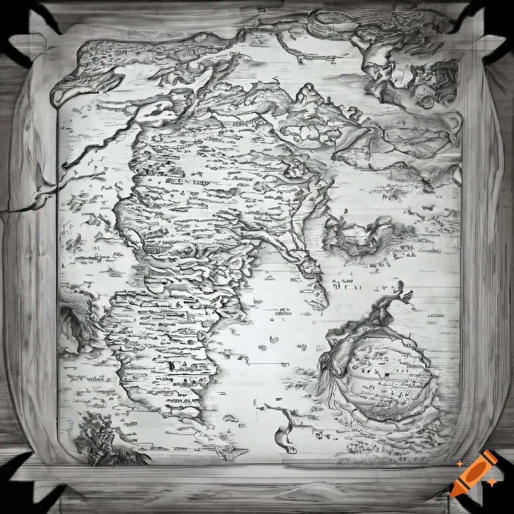 Fantasy map with topography and key for dungeons and dragons in ...