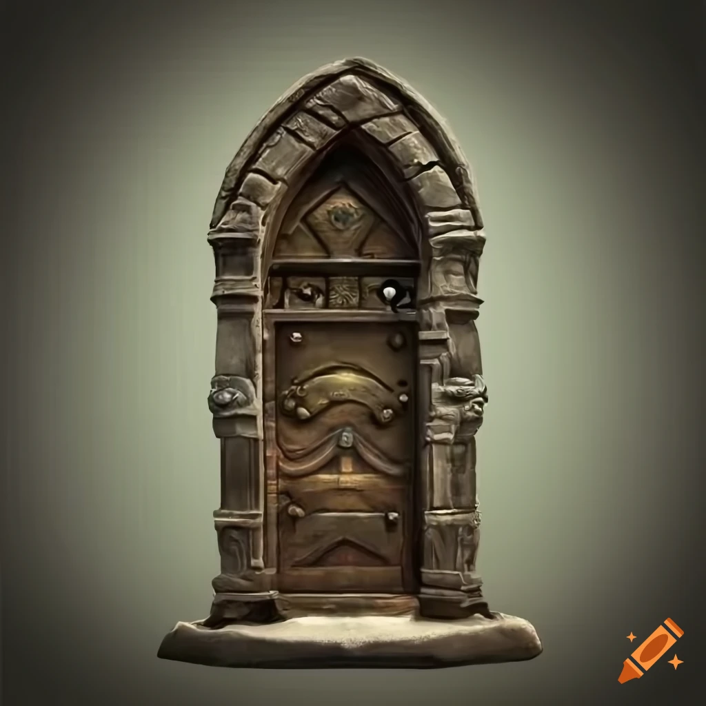 Fantasy stone gate-door on Craiyon