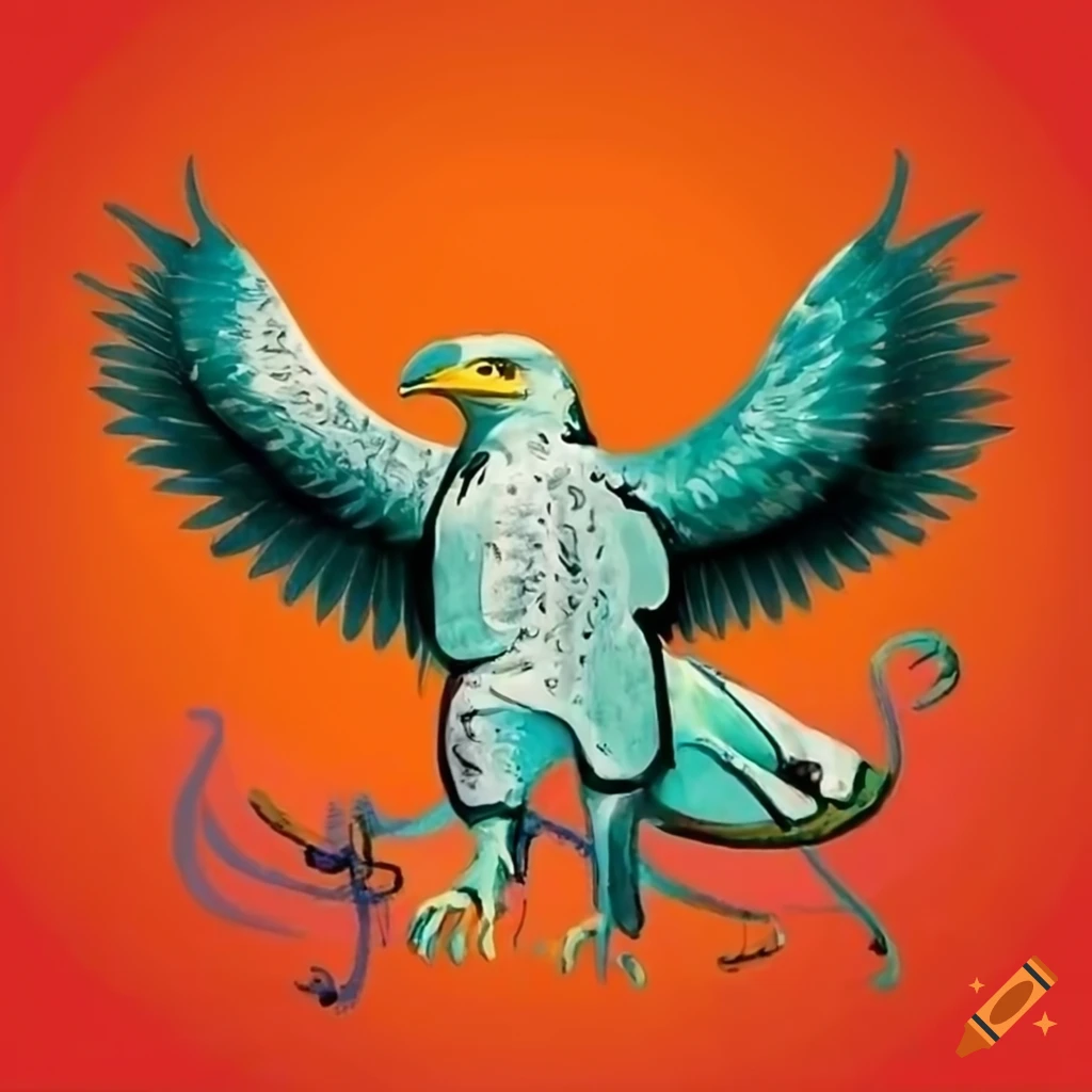 Eagle clutching a lizard in a picasso style on Craiyon