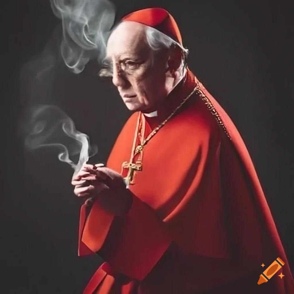 Catholic cardinal smoking on Craiyon