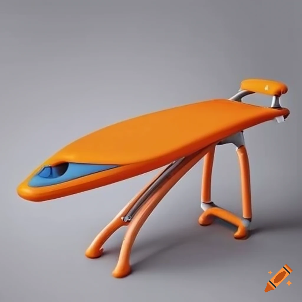 Orange ironing board on Craiyon