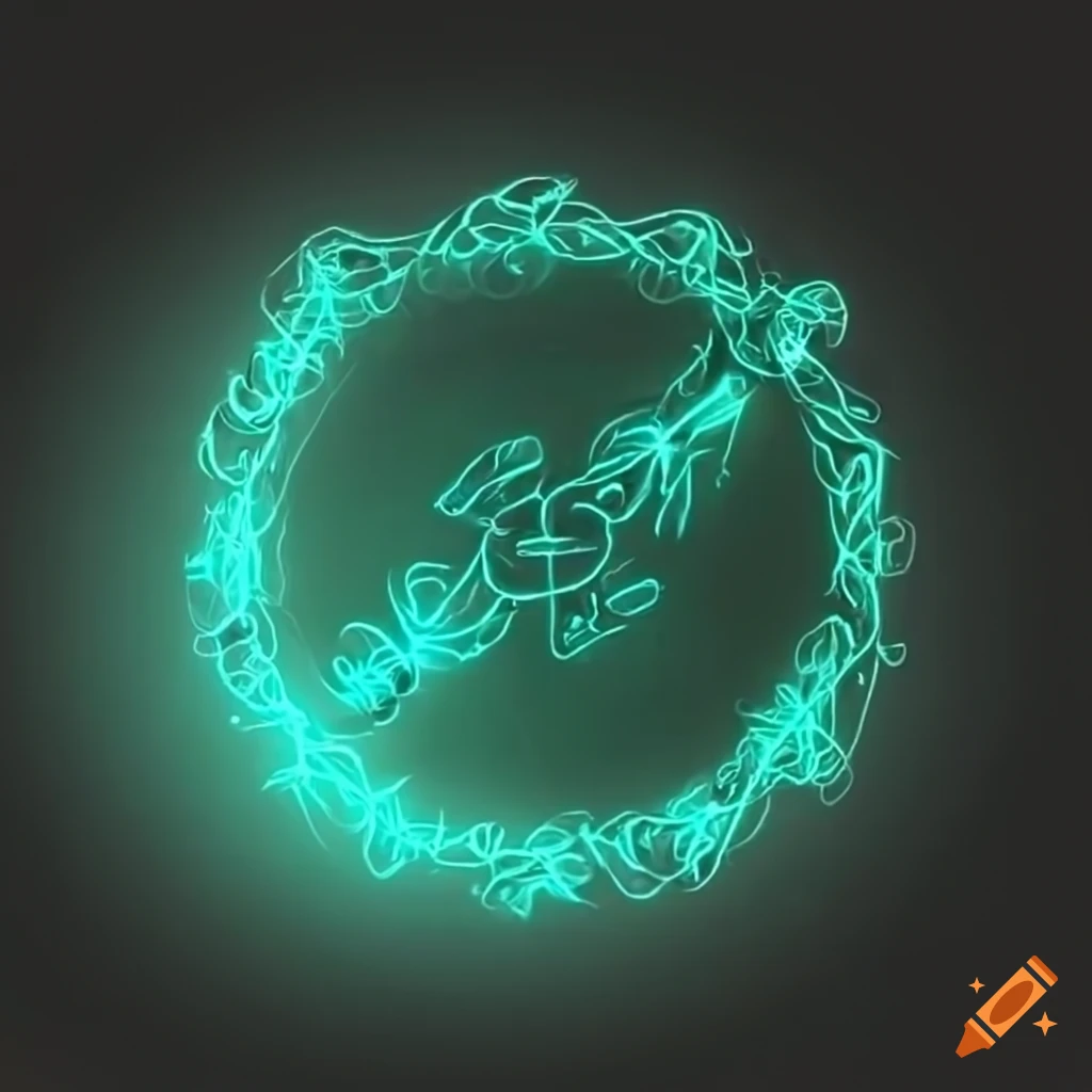 Glowing runes depicting a simple air magic pattern on Craiyon