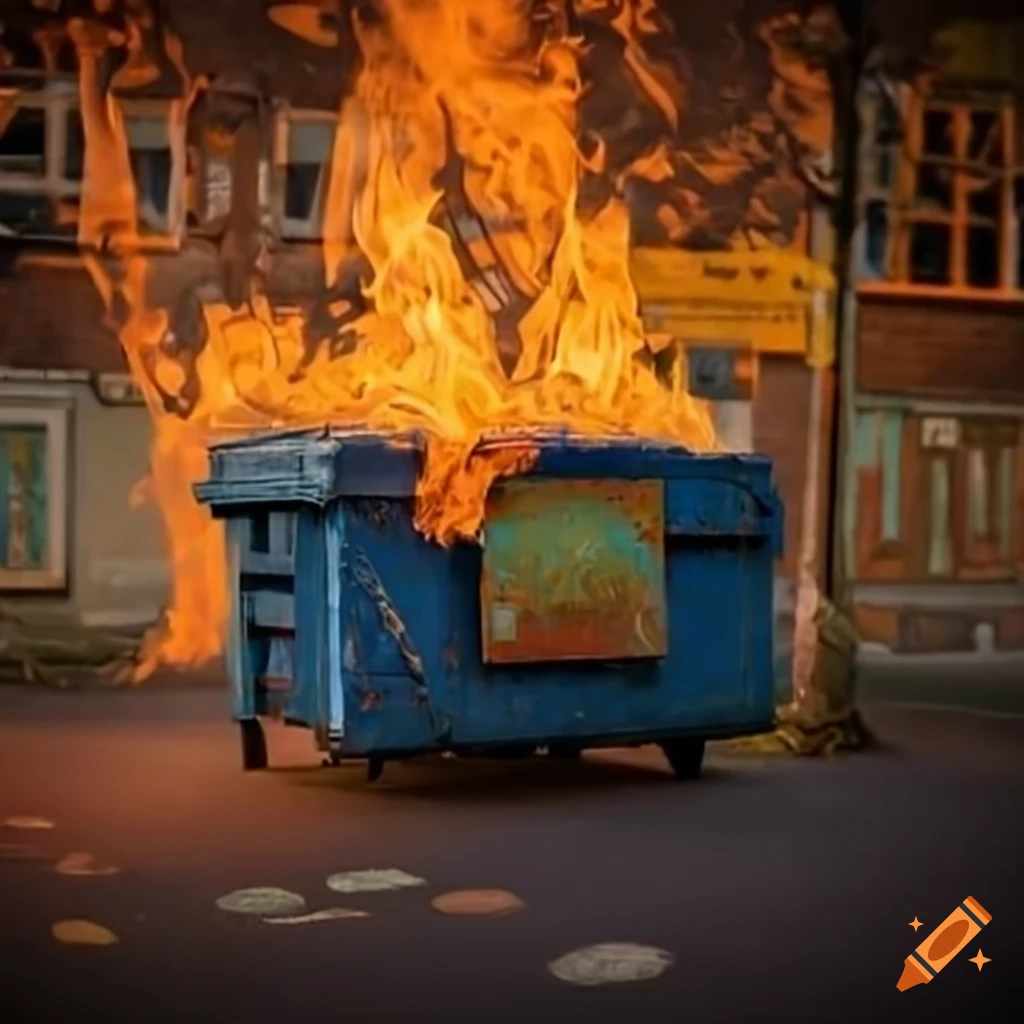 Artwork titled "dumpster fire" by vincent van gogh on Craiyon