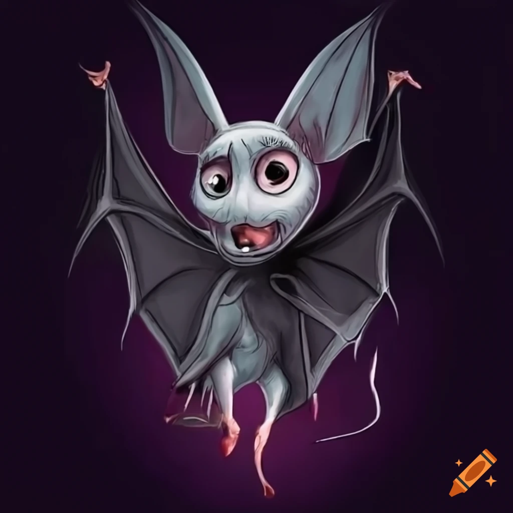 Bat carrying a rat in tim burton style on Craiyon