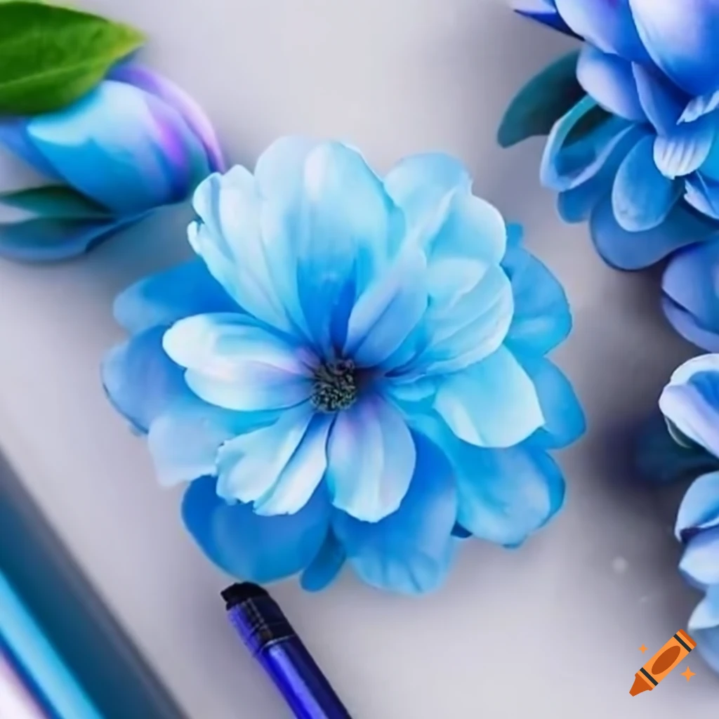 Blue flower bullet journal on Craiyon