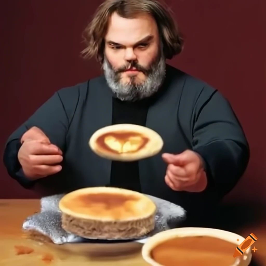 Jack black baking pastry during a christmas show in the 90's on Craiyon