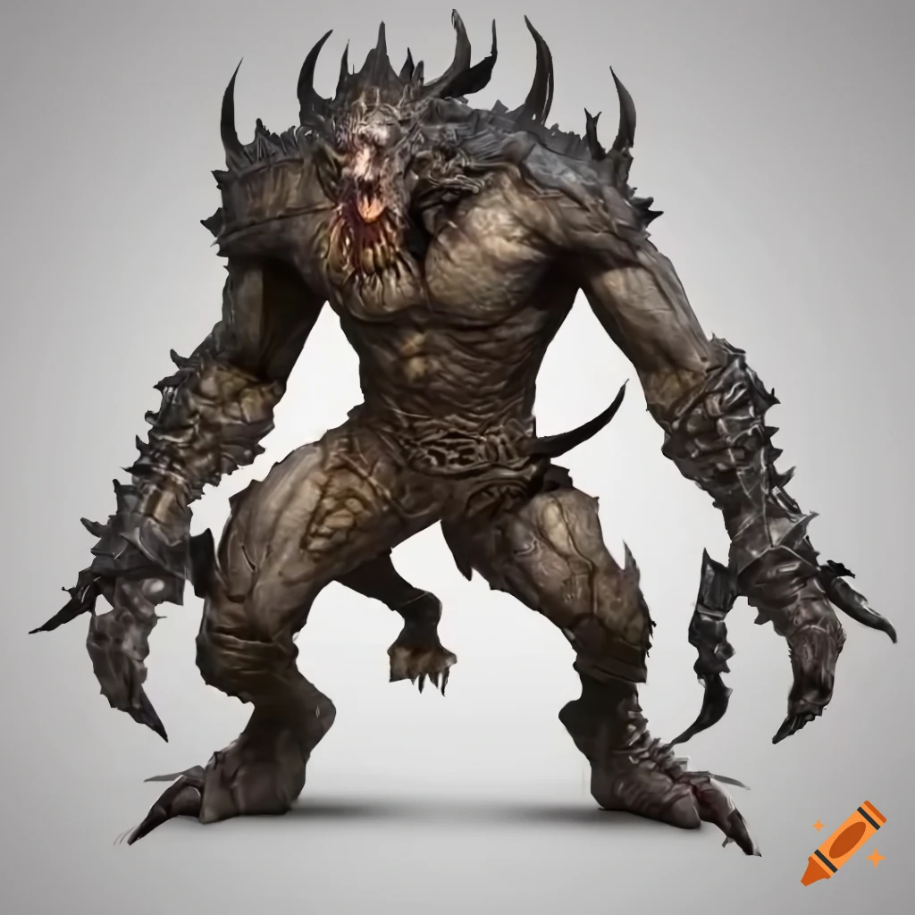 Diablo 4 monster against a white background on Craiyon