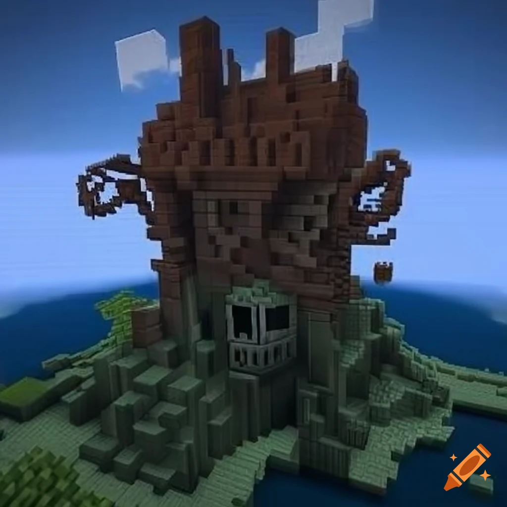 Epic h.p. lovecraft themed minecraft build on Craiyon