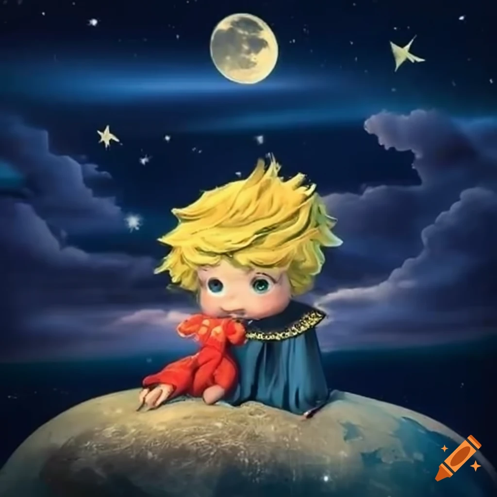 Little prince on the moon on Craiyon
