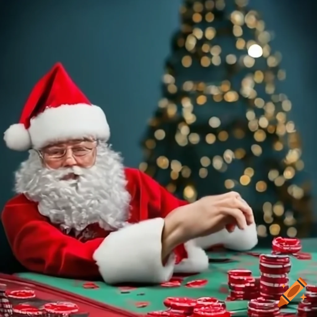 Santa claus playing poker on Craiyon