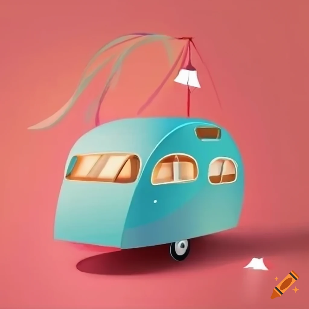 Invitation card with a caravan on Craiyon