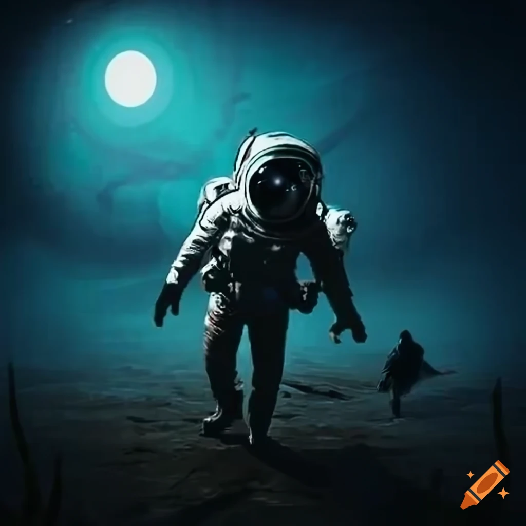 Astronaut hunting alien in space on Craiyon