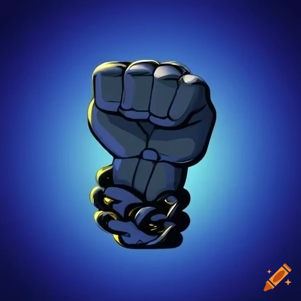 Stone fist on a chain on Craiyon